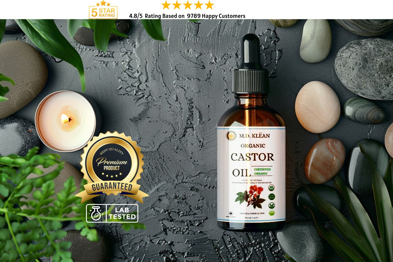 M.D KLEAN Organic Castor Oil - 100% Pure, Natures Botox, Cold Pressed ...